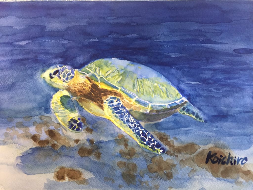 Pau, drawing Honu | 本場ハワイでプロが教えるハワイアンジュエリー教室｜イルマハワイ・ハワイアンジュエリー・エングレービング